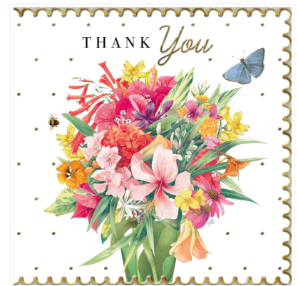 Floral Bouquet Thank you Card – Marina Homeware